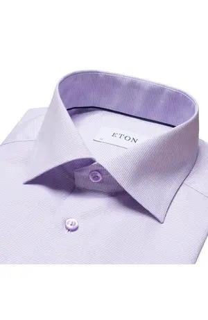 Eton Contemporary Fit Textured Solid Shirt - Purple