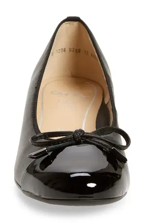 ARA Belinda Ballerina Flat - Black Leather