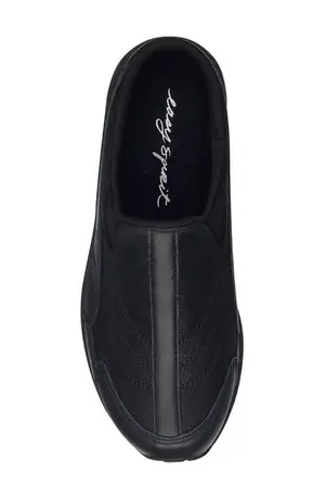 Easy Spirit Traveltime Clog Sneaker - Black Leather