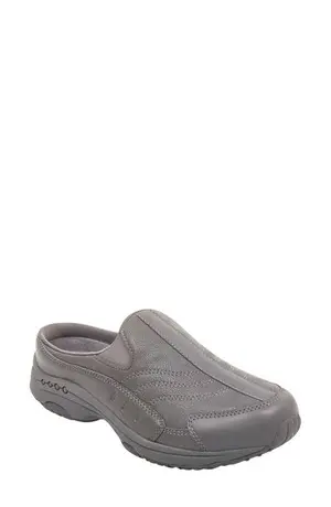 Easy Spirit Traveltime Clog Sneaker - Dark Grey Leather