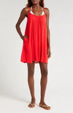 Elan Cover-up Slipdress - Red
