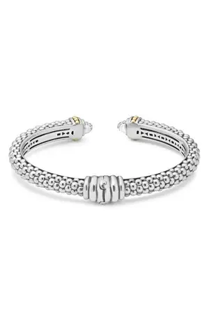 Lagos Diamond Hinge Cuff Bracelet - Silver