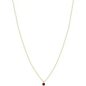 Zoe Chicco 14k Gold Bezel Birthstone Choker Necklace - Yellow Gold/garnet