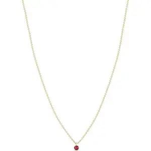 Zoe Chicco 14k Gold Bezel Birthstone Choker Necklace - Yellow Gold/ruby