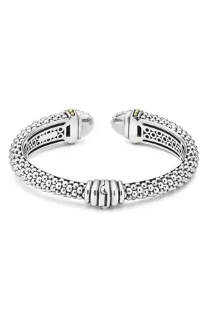 Lagos Caviar Diamond Cuff - Silver