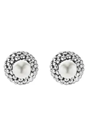 Lagos Caviar And Stud Earrings - Pearl