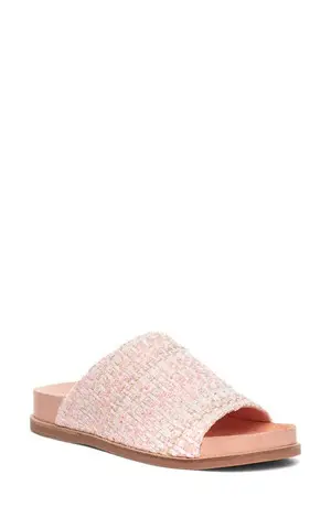 KELSI DAGGER BROOKLYN Squish Slide Sandal Peach Fabric