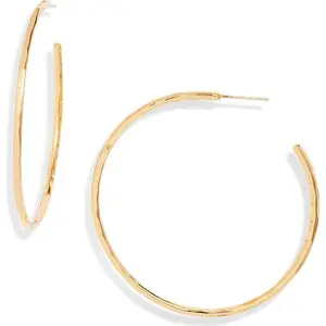 Nest Jewelry 22k -plated Hammered Hoop Earrings - Gold