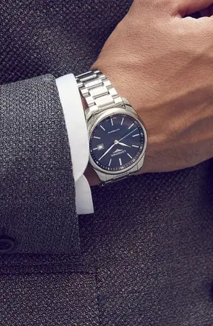 LONGINES Master Automatic Bracelet Watch - Silver/blue/silver