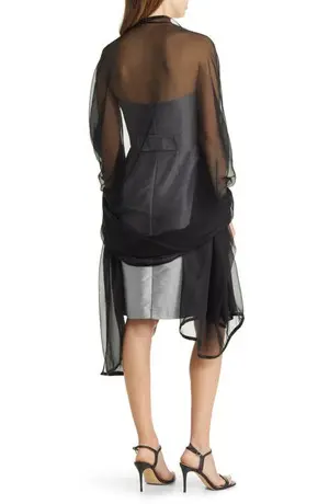 Nordstrom Satin Border Silk Chiffon Scarf