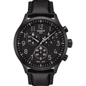 TISSOT Chrono Xl Chronograph Leather Strap Watch - Black