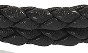 FERRAGAMO Braided Leather Bracelet - Black