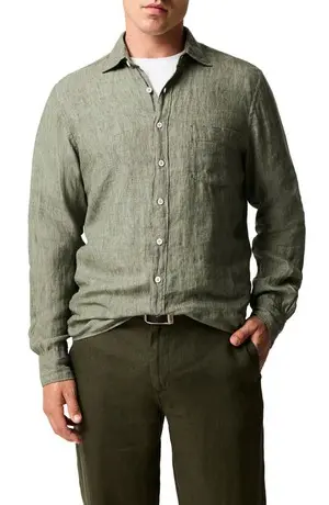 Rodd & Gunn Coromandel Linen Shirt - Kelp