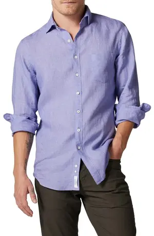 Rodd & Gunn Coromandel Button-up Linen Shirt Lavender
