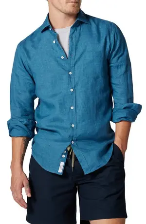 Rodd & Gunn Coromandel Button-up Linen Shirt Seaport Blue