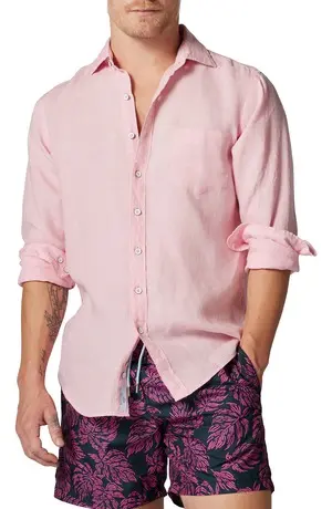 Rodd & Gunn Coromandel Button-up Linen Shirt Shell Pink