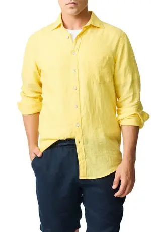 Rodd & Gunn Coromandel Button-up Linen Shirt Sunshine