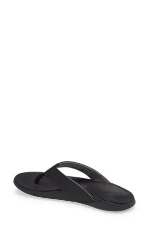 Olukai Tuahine Waterproof Flip Flop - Black/black