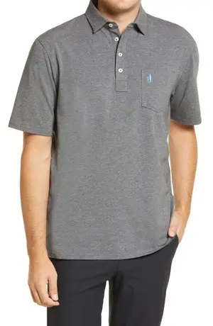 Johnnie-o Heathered Original Regular Fit Polo Gunmetal