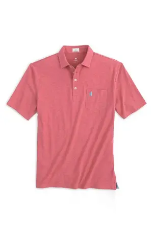 Johnnie-o Heathered Original Regular Fit Polo Rio Red