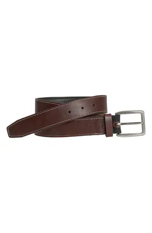 Johnston & Murphy Xc4 Waterproof Leather Belt - Mahogany Leather