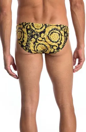 Versace Barocco Swim Briefs - Black/gold