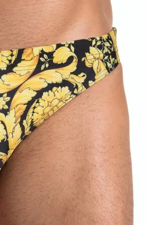 Versace Barocco Swim Briefs - Black/gold