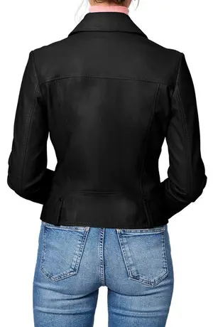 Bernardo Leather Moto Jacket - Black