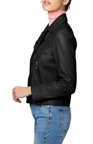 Bernardo Leather Moto Jacket - Black