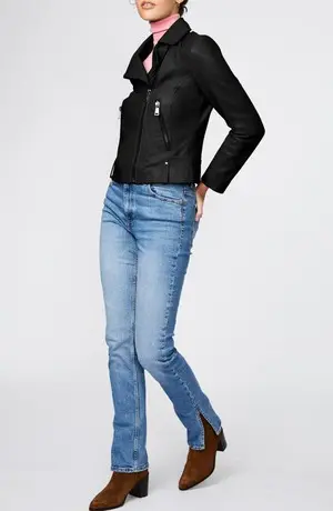 Bernardo Leather Moto Jacket - Black