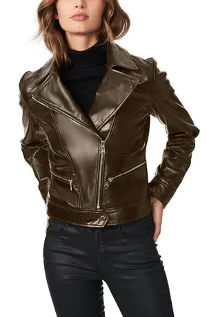 Bernardo Bernardo Leather Moto Jacket Brown