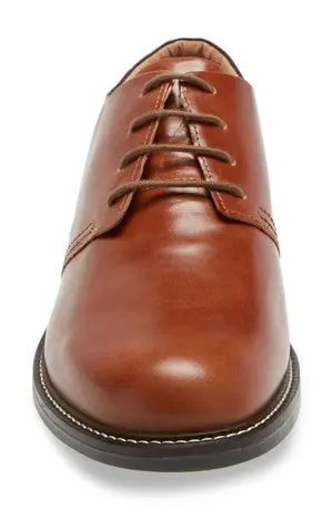 Naot Plain Toe Derby With Contrast Heel - Maple Lthr/walnut/toffee