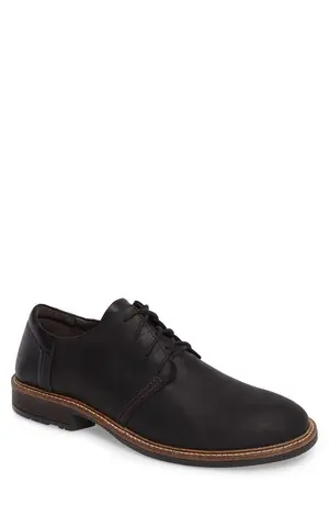 Naot Naot Plain Toe Derby With Contrast Heel Oily Coal Nubuck