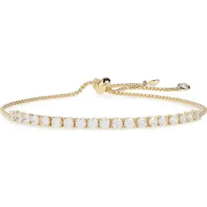 Nordstrom Cubic Zirconia Tennis Slider Bracelet - Clear/gold