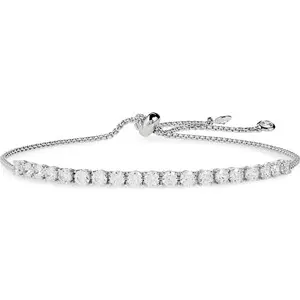 Nordstrom Cubic Zirconia Tennis Slider Bracelet - Clear/silver