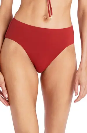 Robin Piccone Robin Piccone Ava High Waist Bikini Bottom Brick
