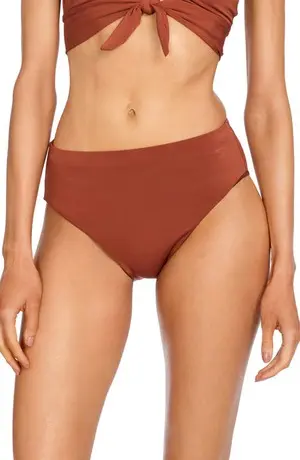 Robin Piccone Robin Piccone Ava High Waist Bikini Bottom Sepia