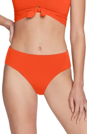 Robin Piccone Robin Piccone Ava High Waist Bikini Bottom Solar Orange