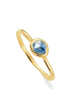 Monica Vinader Monica Vinader Siren Small Semiprecious Stone Stacking Ring Gold/ Kyanite