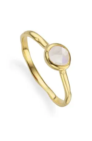 Monica Vinader Monica Vinader Siren Small Semiprecious Stone Stacking Ring Gold/moonstone