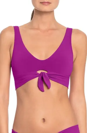 Robin Piccone Robin Piccone Ava Knot Front Bikini Top Bougainvillea