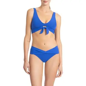 Robin Piccone Robin Piccone Ava Knot Front Bikini Top French Blue