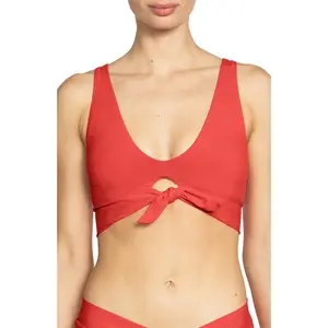 Robin Piccone Robin Piccone Ava Knot Front Bikini Top Guava