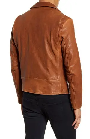 SCHOTT Leather Moto Jacket - Mustang