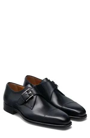Magnanni Lennon Monk Strap Shoe - Black Leather | Editorialist display picture 3