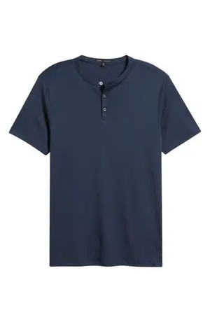 Robert Barakett Georgia Solid Henley Shirt - Blue Night