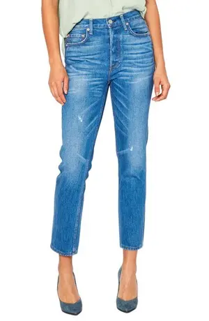 NOEND Eve Distressed Slim Straight-leg Jeans - Agra