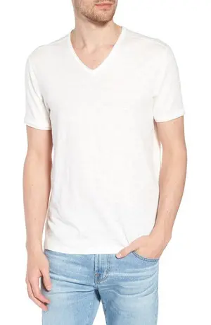 John Varvatos Slub Jersey V-neck T-shirt - Salt