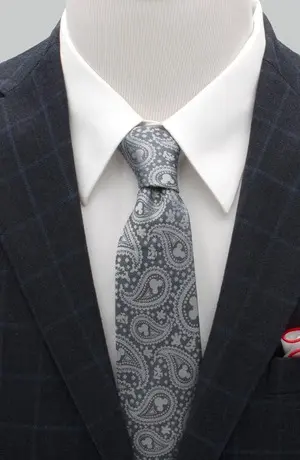 CUFFLINKS, INC. Paisley Silk Neck Tie - Blue/grey