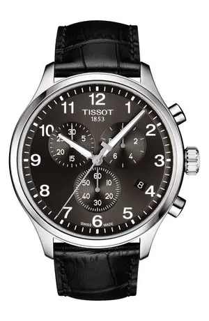 TISSOT Chrono Xl Collection Chronograph Strap Watch - Black/ Silver